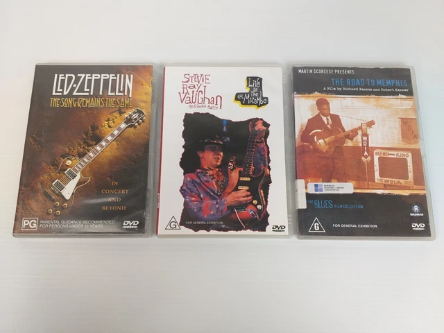 BULK DVDS LED Zeppelin Concert, Stevie Ray Vaughan Live, Road To ...