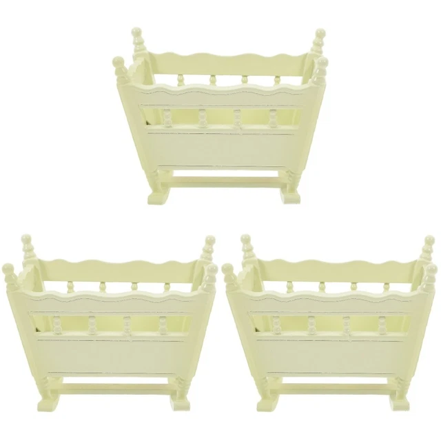 3 PACK TOY Baby Carrier Miniature Bed Bedroom Dollhouse Furniture ...