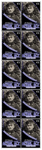 RUDOLF BERTHOLD GERMAN Fighter Pilot Ace Ww 1 Strip Of 10 Mint Vignette ...