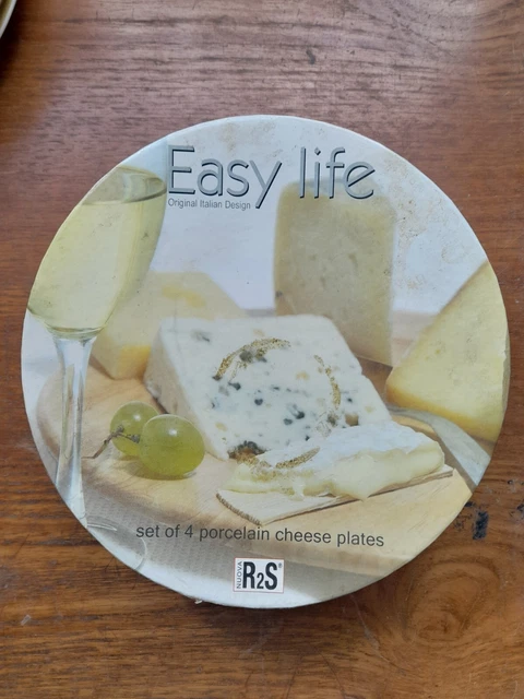 EASY LIFE PORCELAIN Cheese Plate Set X4 N.O.S Designed By Dora Papis ...
