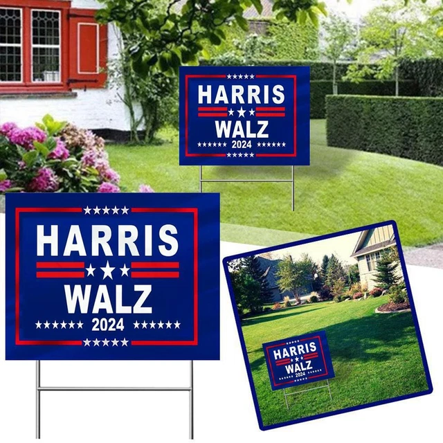 HARRIS WALZ TRUTH Hope Decency 2024 Election Yard Sign with Metal n ew