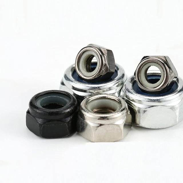 M2 M2.5 M3 M4-M30 Hex Hexagon Nylon Insert Lock Nut Self–locking Nylock ...