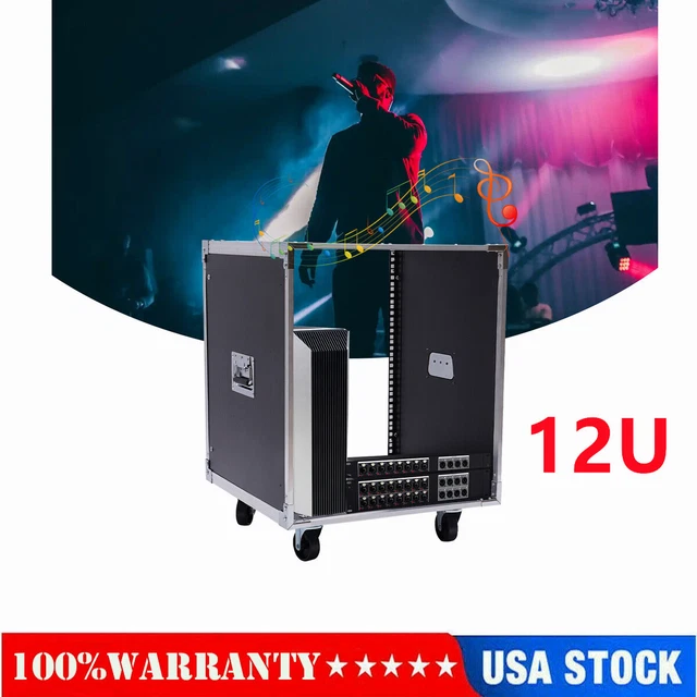 12U PORTABLE ROLLING Network Rack Swivel Caster Wheels Audio Equipment ...