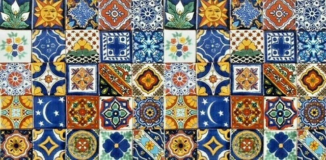 50 MEXICAN TILES 2x2 CERAMIC POTTERY TALAVERA MEXICO WALL FLOOR DECOR ...