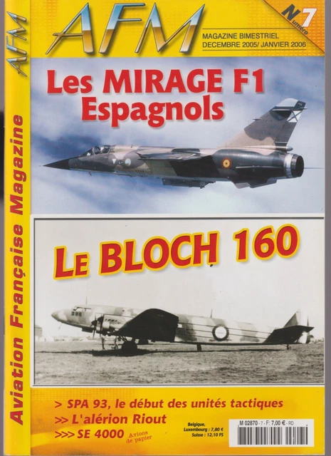 AFM N°07 Les Mirage F1 Espagnols / Le Bloch 160 / Spa 93 / Se 4000 EUR ...
