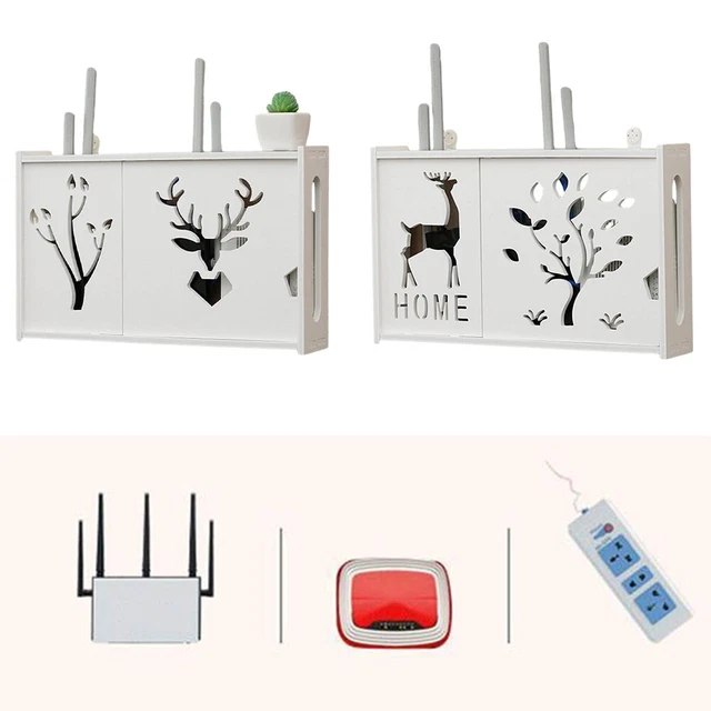 WIRELESS ROUTER RACK High Quality Wall-Mounted WiFi Storage Box Wall ...