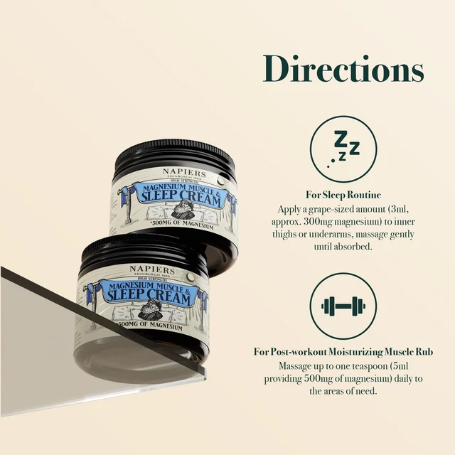 NAPIERS HIGH-STRENGTH MAGNESIUM Muscle & Sleep Cream - 500mg Zechstein ...