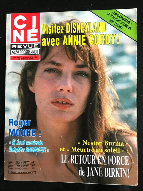 CINÉ TÉLÉ REVUE 15/4/1982; Jane Birkin/ Roger Moore/ Annie Cordy ...