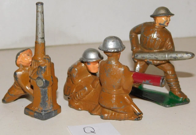 OLD MANOIL 1930S Lead Dimestore U.S. Soldiers, Men Firing Weapons, 3 ...