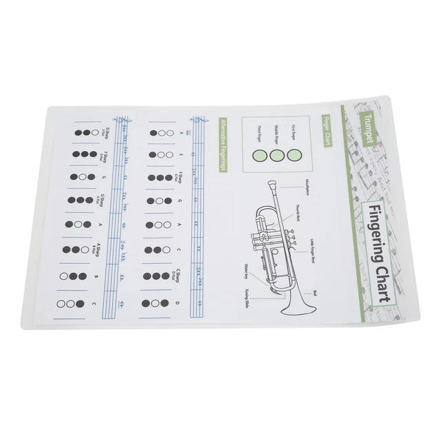 TRUMPET CHORD CHART Fingering Note Music Instrument Guide For Beginners ...