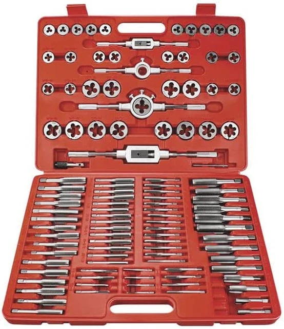 110 PIECE TAP and Die Set SAE/Metric Threading Tool Storage Case ...