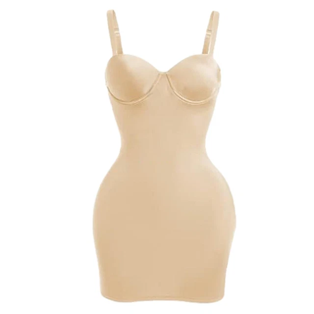 SHAPEWEAR SLIPS FOR Under Dresses 1 Piece Seamless Cami Slip Slip Dress ...