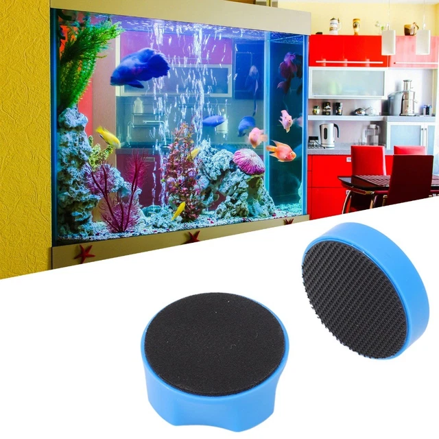 ERGONOMIC MAGNETIC ALGAE Scraper Blue Aquarium Glass Cleaner Aquarium ...