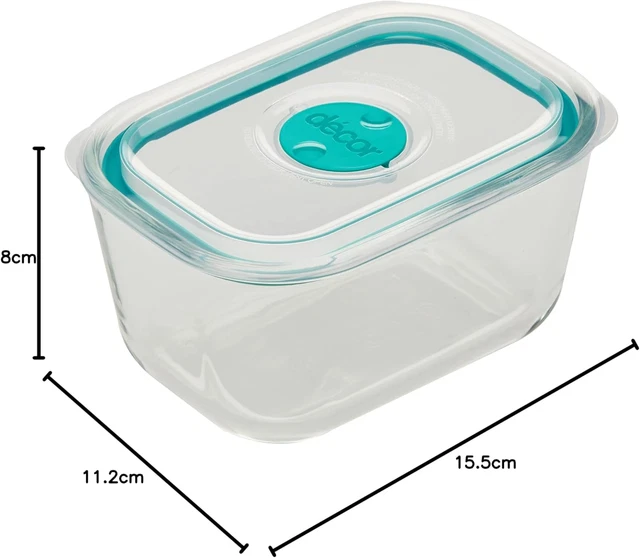 DECOR VENT & Seal Glass Oblong Food Container, 600Ml Capacity ...