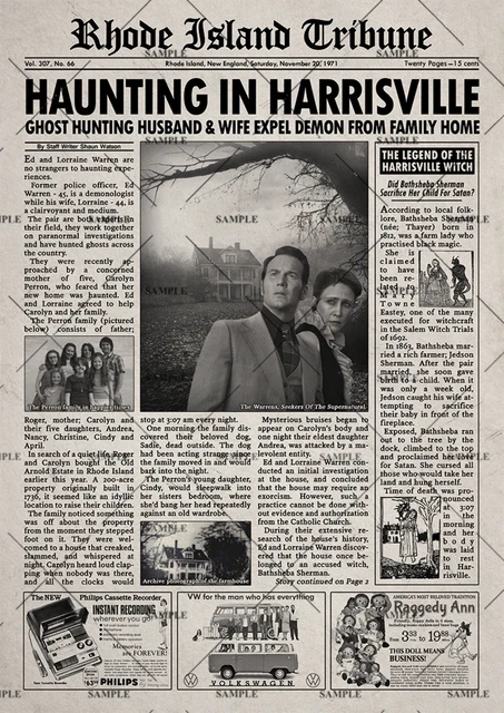 THE CONJURING NEWSPAPER Poster Print EUR 21,50 - PicClick IT