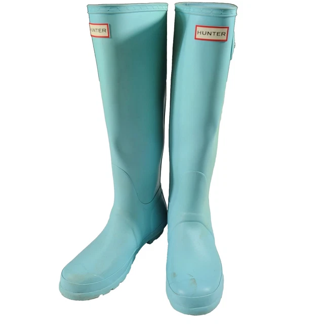 HUNTER RAIN BOOTS Women's 8 / 39 Original Matte Mint Green Tall Knee ...