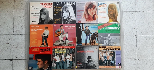 LOT DE 12 45t/jane birkin/france gall/jhonny hallyday/françoise hardy ...