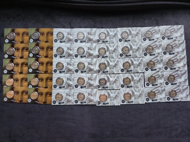 2 EURO FRANKREICH 2025 - Louvre - BU / Stgl. coincards (10x 4 stuck, 40 ...