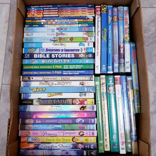 LARGE LOT OF 40 + ASSORTED Kids DVD Movies Wholesale Bulk Pre-k ...