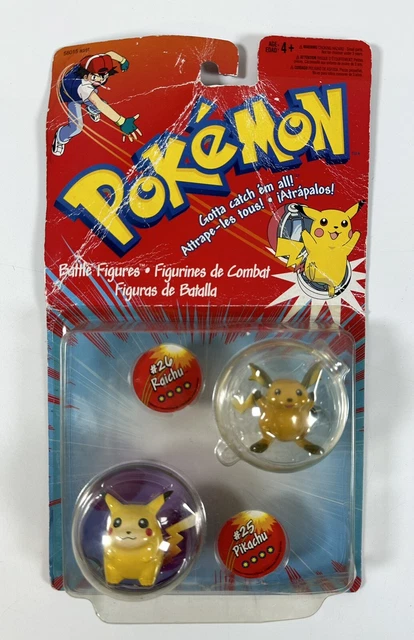 ORIGINAL VINTAGE POKÉMON Battle Figures Raichu & Pikachu Sealed Hasbro ...