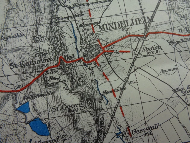 WW2 BRITISH MAP of GERMANY entitled "MINDELHEIM (W)" - BAVARIA - Scale ...