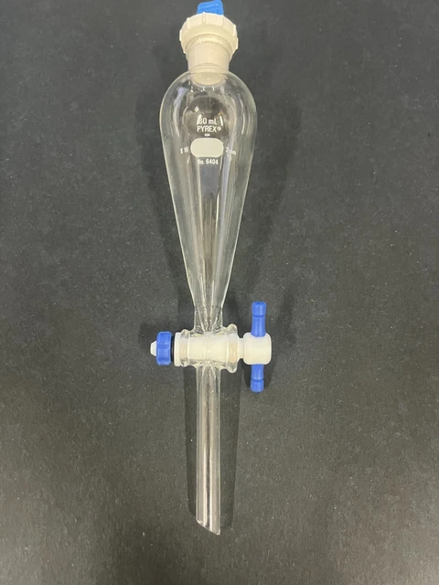 PYREX 6404-60 60ML Squibb Separatory Funnel with Stopcock and Stopper ...
