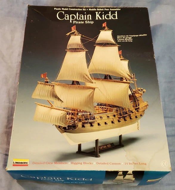 LINDBERG CAPTAIN KIDD Pirate Ship Model Kit 70873 New Complete Open Box ...