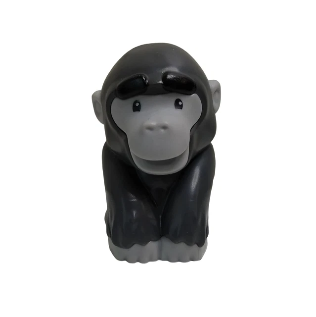 FISHER PRICE LITTLE People Gorilla Monkey Ape Plastic Toy Gray Animal ...