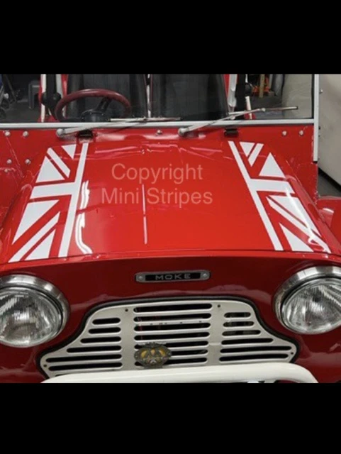 MINI MOKE UNION jack flag bonnet stripes Classic Racing Stripes £20.20 ...