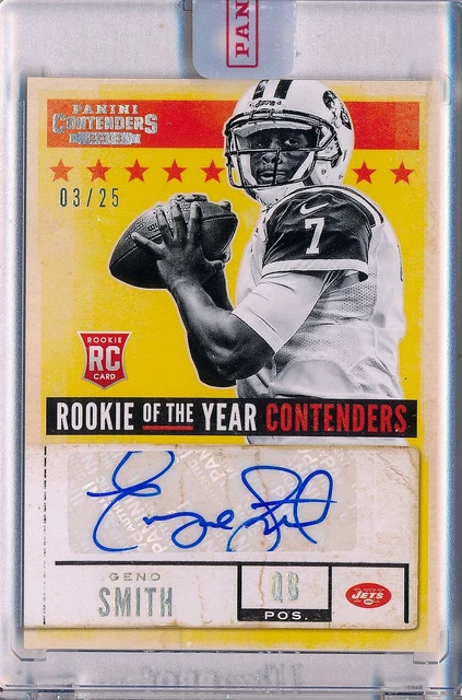 GENO SMITH - 2013 Contenders ROY Contender Gold /25 AUTO - Seahawks ...
