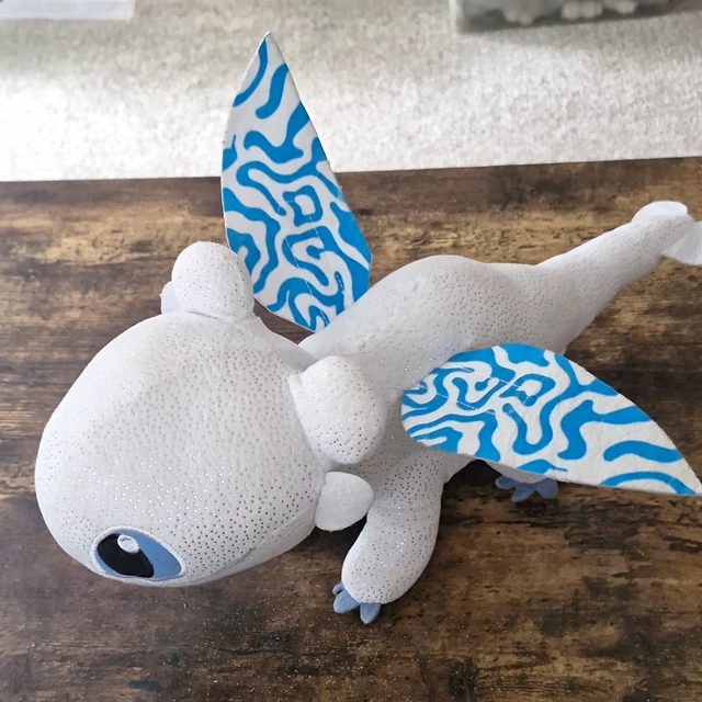 Dreamworks How To Train Your Dragon Whiteblue Glitter Plush Dragon