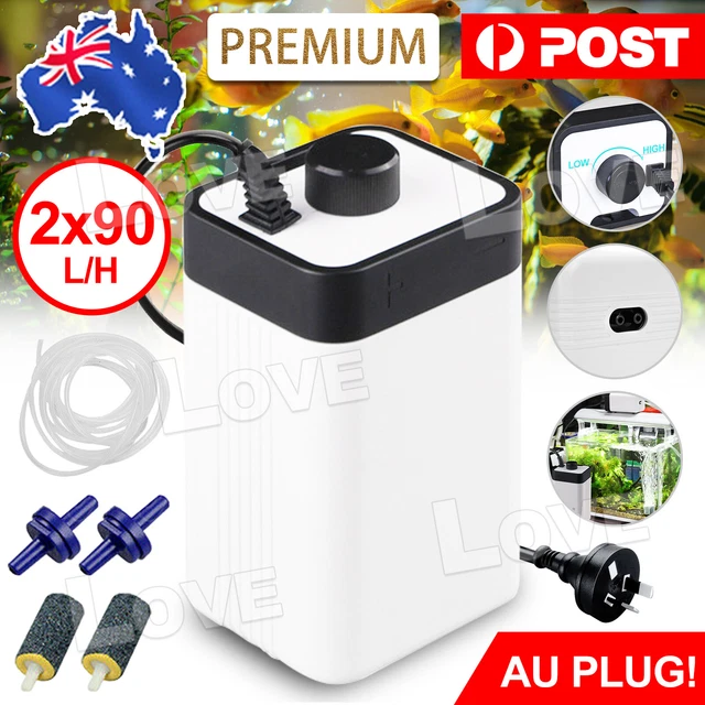 OXYGEN PUMP AQUA Fish Tank Aquarium Pond Air Bubble Disk Stone Aerator ...