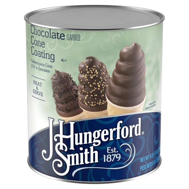J HUNGERFORD SMITH Chocolate Cone Coating Heat and Serve, 109 Oz Can, 6 ...