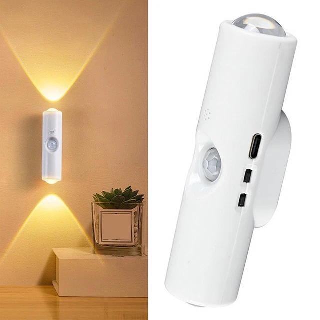 USB RECHARGEABLE LED Magnetic Wall Stair Lamp Smart Motion Sensor Night Light £6.54 - PicClick UK
