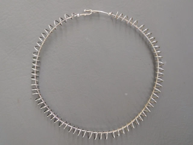 COLLIER RAS DE Cou Femme Jonc Torque Rigide Fil Ressort Argent Massif ...