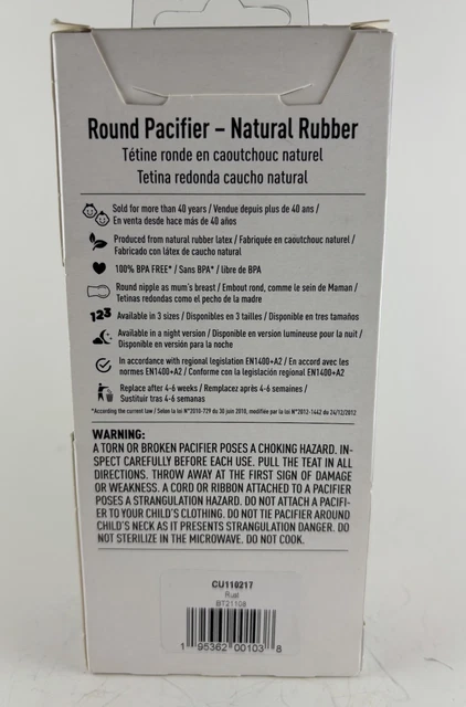 BIBS COLOR COLLECTION Soft Natural Rubber Round Pacifier Size 1 Rust ...