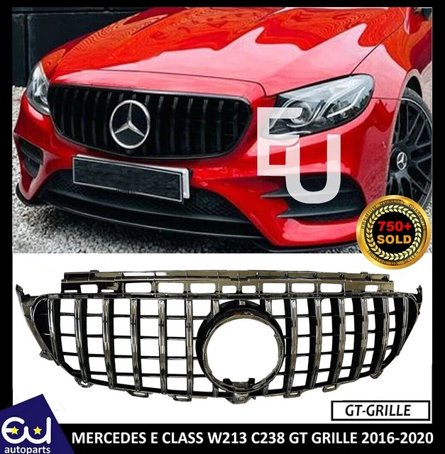 FOR MERCEDES E Class W213 C238 16-20 Front Bumper Grille Gloss Black Gt ...