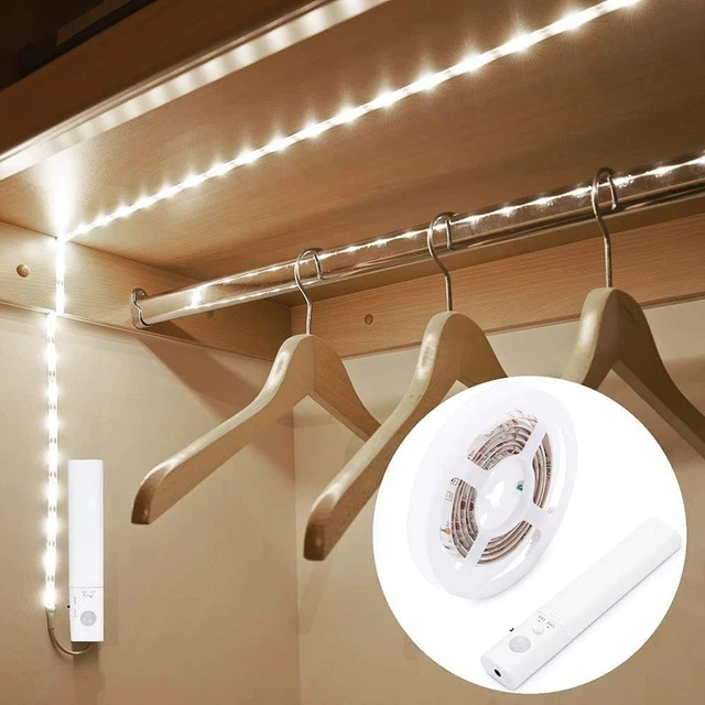 MOTION SENSOR WARDROBE Light, 1M LED Strip Lights Night Light, 6000K ...