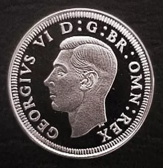 1945 SOLID SILVER 3 pence Coin Old World War II London King I Antique ...