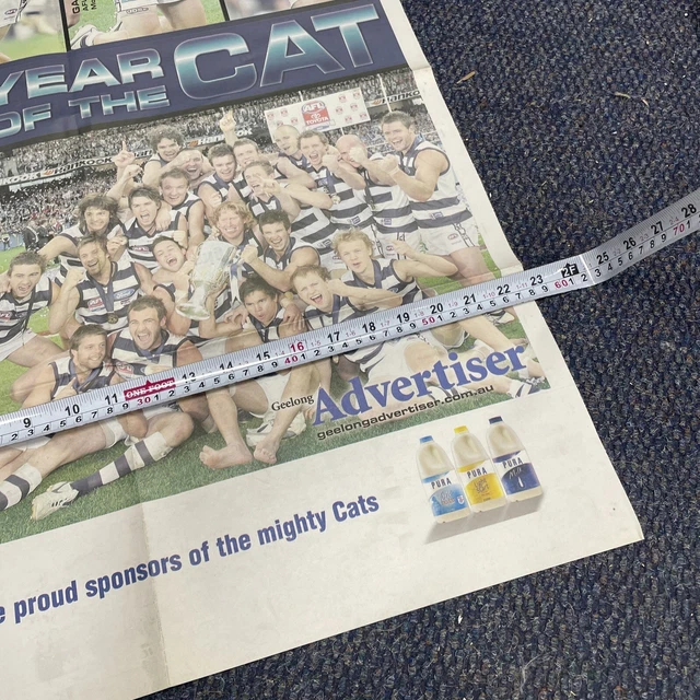 ORIGINAL AFL VFL Newspaper Poster Geelong Cats Footy Year Of The Cat ...