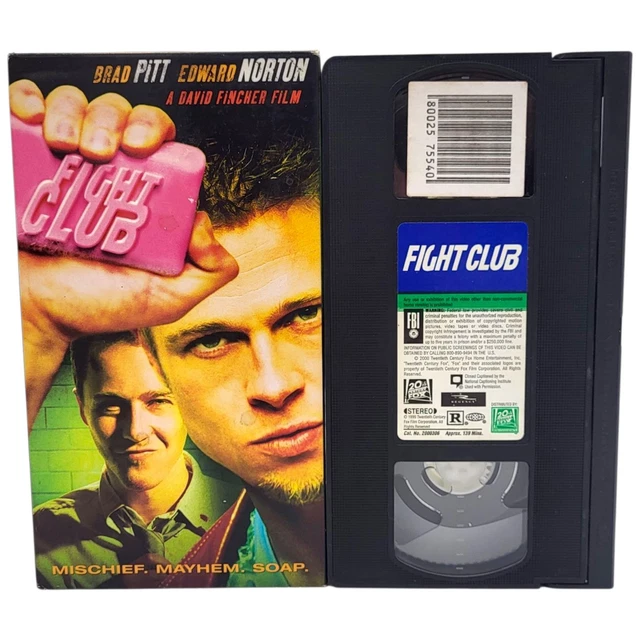 FIGHT CLUB VHS Movie: Brad Pitt, Edward Norton 1999, Tested And Working ...