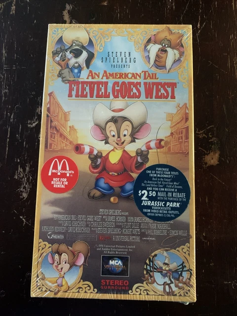 AN AMERICAN TAIL Fievel Goes West VHS New McDonald’s STICKER Exclusive ...