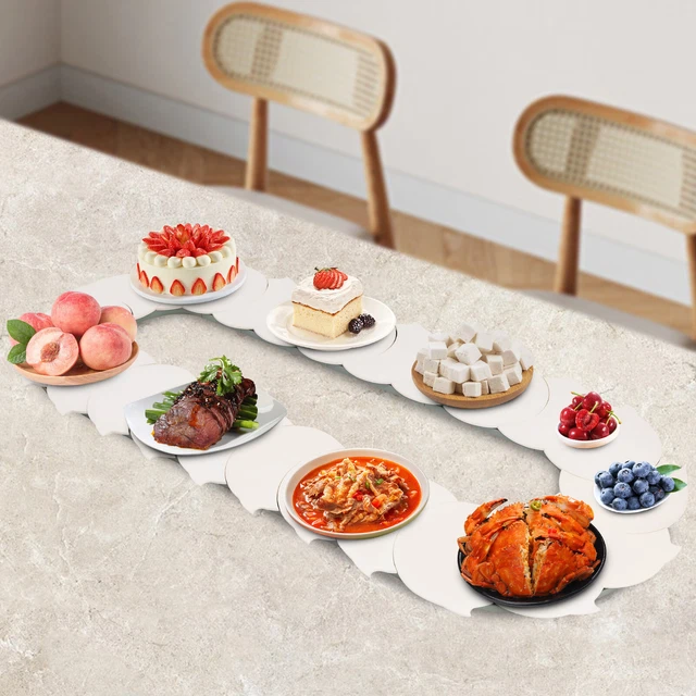 ROTATING TURNTABLE FOOD Serving Train Dining Table Lazy Susan Party ...