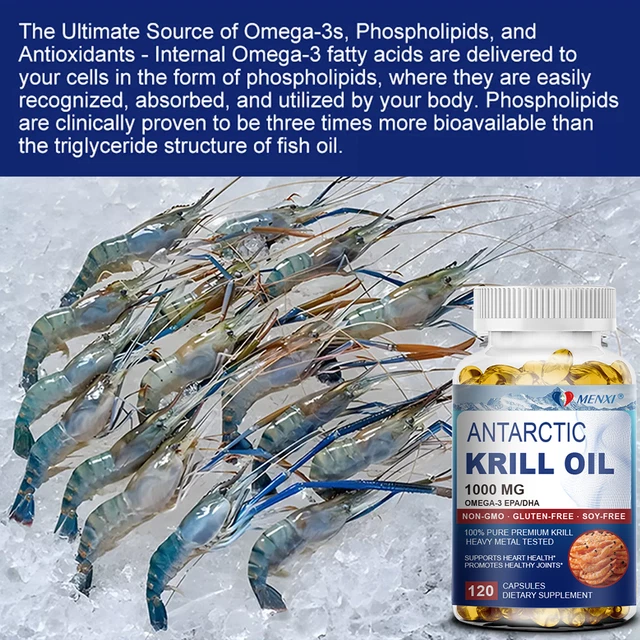 ANTARTIC KRILL OIL 1000mg -with Omega-3, EPA, DHA, Astaxanthin and Phospholipids £13.19 ...