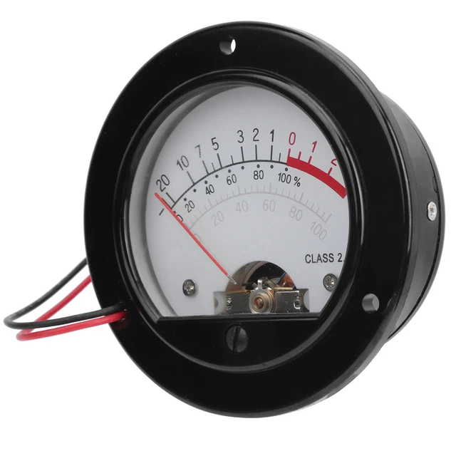 VU METER RETRO Pointer Dial Round Backlight VU Level Audio Meter ...