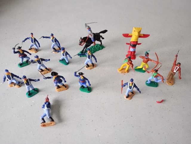 TIMPO WILD WEST U S 7th CAVALRY SOLDIERS , INDIANS + TOTEM POLE £34.99 ...