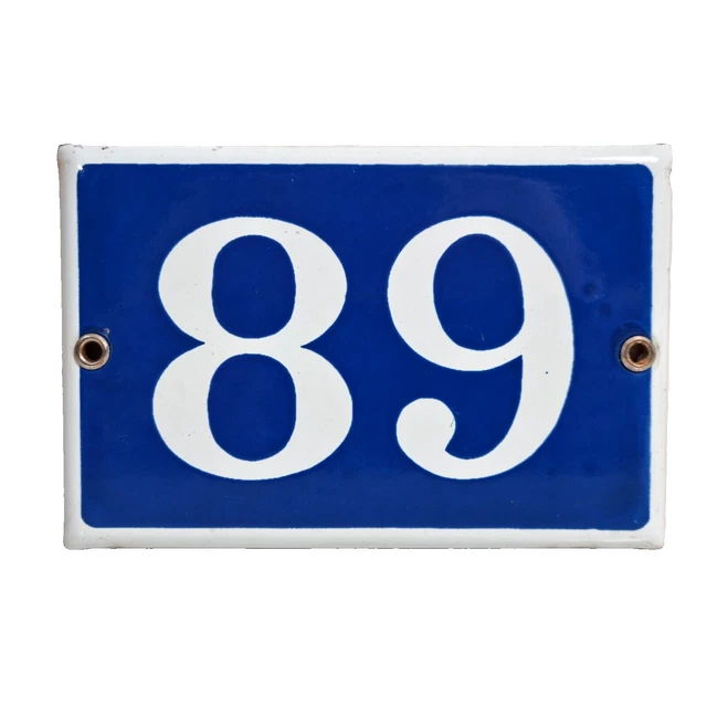 VINTAGE FRENCH BLUE house address number enamel sign plaque 89 Parisian ...