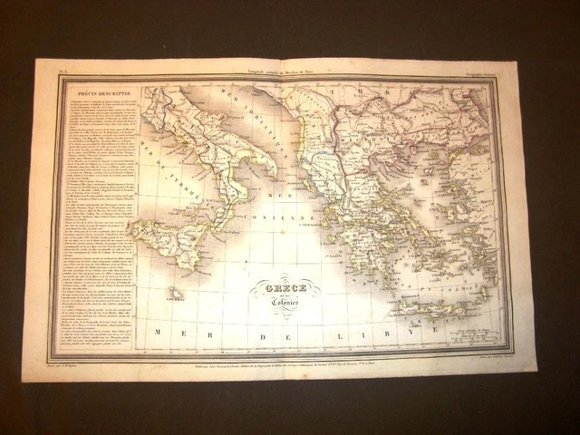 1840 DUFOUR MAP Map Greece and Its Colonies Statistics £38.88 - PicClick UK