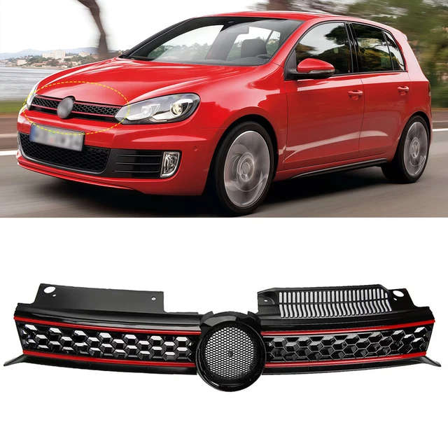 FOR VW GOLF Mk6 Gti Honeycomb Front Bumper Radiator Upper Grille Grill ...