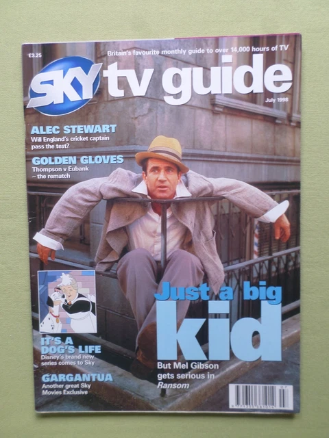 SKY TV GUIDE Magazine Uk- July 1998 - Mel Gibson - Brad Pitt £8.99 ...